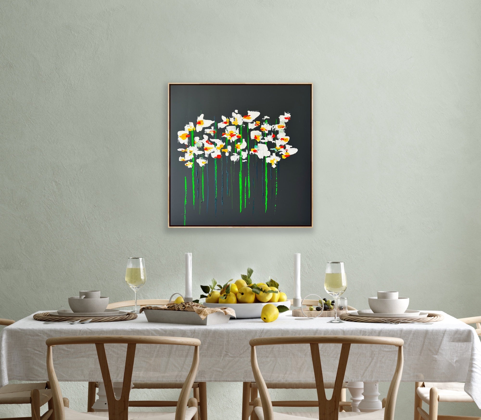 Daffodils - on black – Sally Mackness